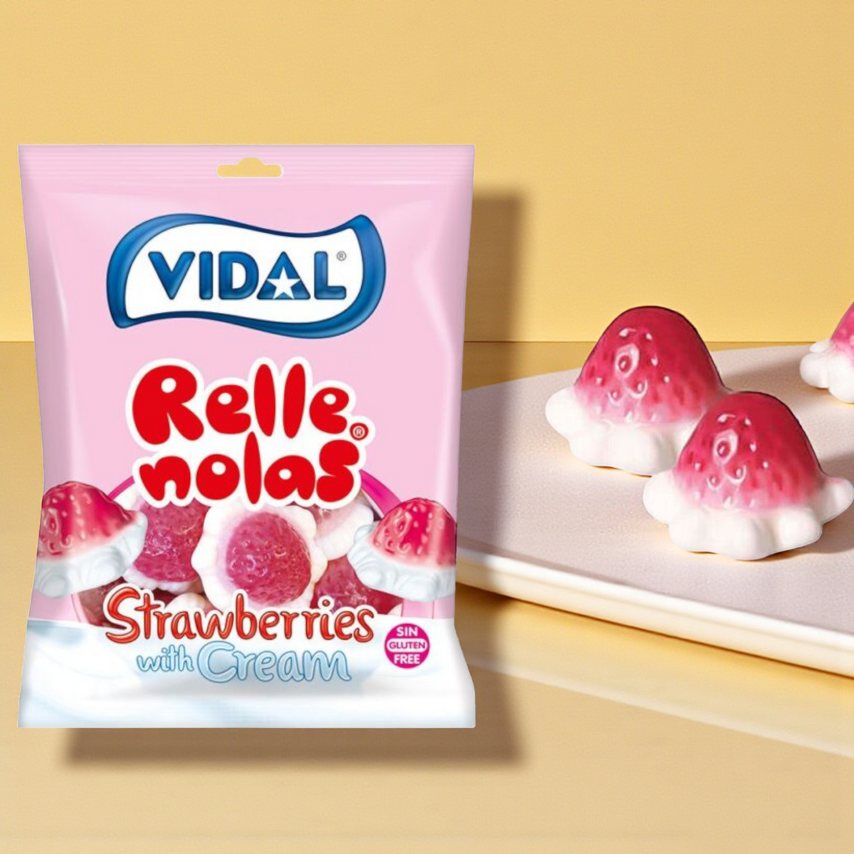 Sachet Fraises & Crème Vidal - 14 x 90g – CandyBig